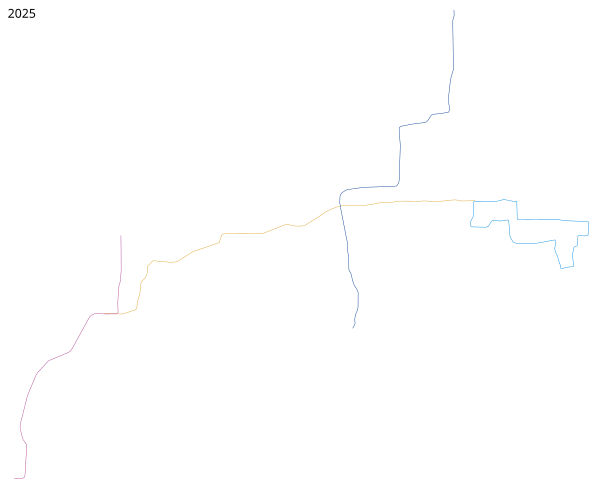 Jinan Rapid Transit Timeline